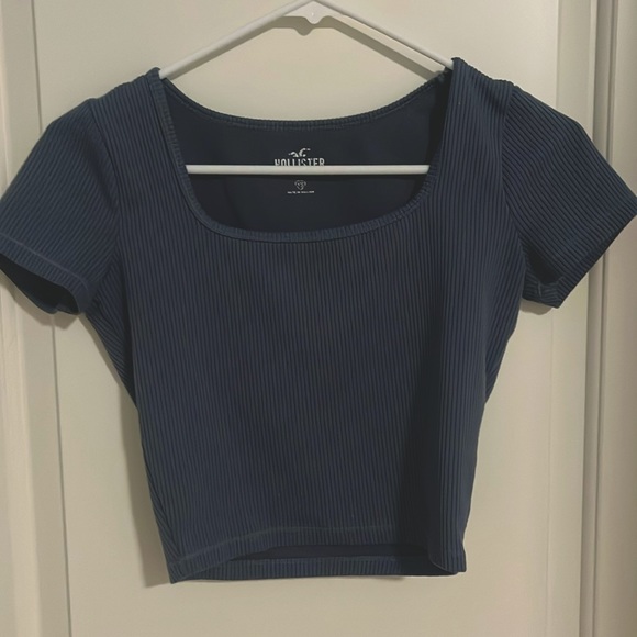 Hollister | Tops | Hollister Crop Top Dark Bluegray | Poshmark
